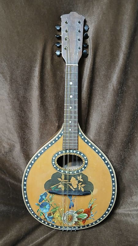 BEAUTIFUL ANTIQUE HAND-PAINTED MANDOLIN, READY TO PLAY**SEE | Reverb