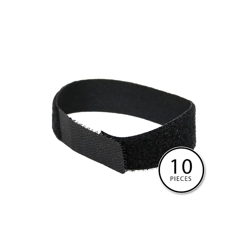 10-pack Black Alesis Hook & Loop Cable Tie Down Straps Cord | Reverb