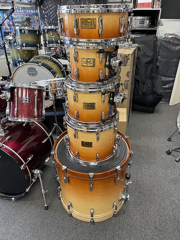 Pearl "Masters Custom" series 5 piece 2016 Tobacco Burst fade | Reverb