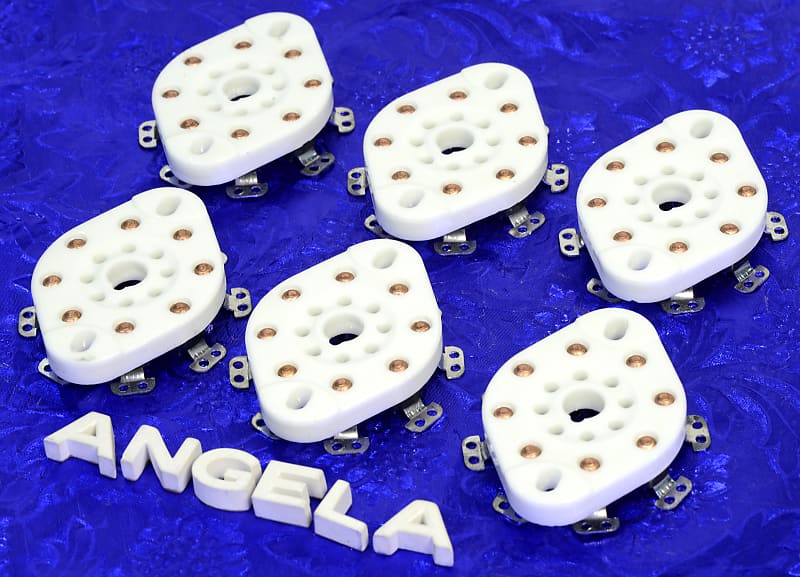 Six 8 Pin White Ceramic Wafer Tube Sockets For 6L6GC, KT88, | Reverb