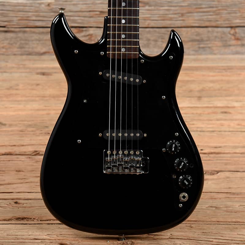 Kingston Electric Guitar Black 1970s | Reverb