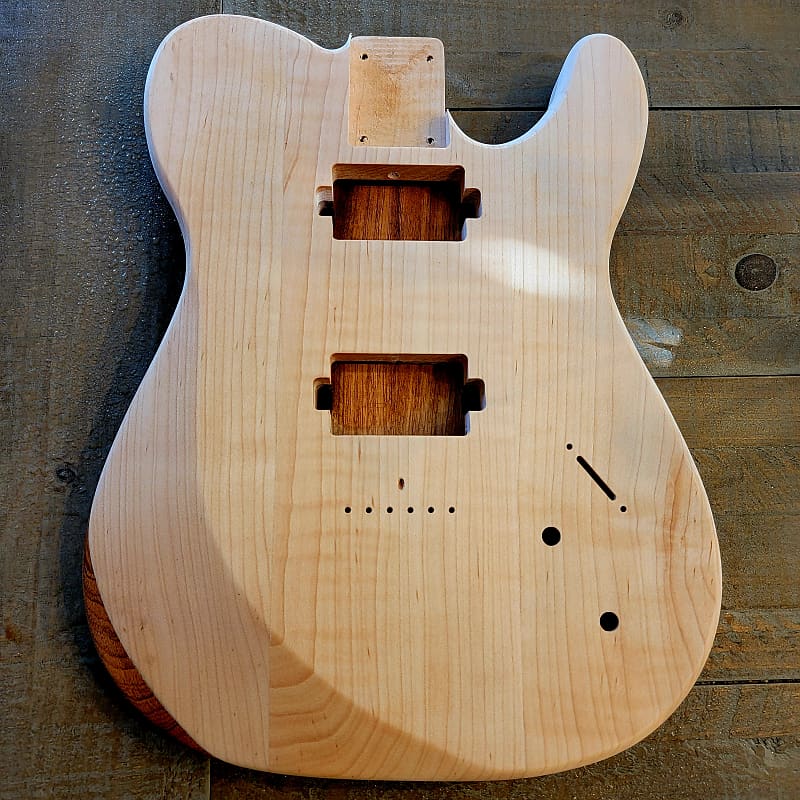T-Style Guitar Body, Maple Top, Sapele Back | Reverb