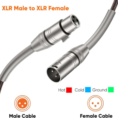 XLR Cable 6ft,Microphone XLR Male to Female Gender Change | Reverb