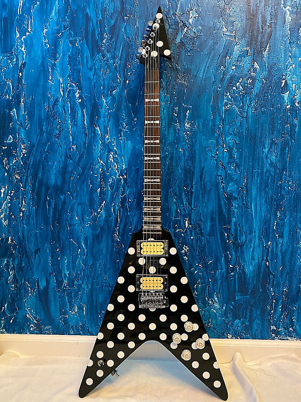 Randy Rhoads Black/White Polka Dot Flying V | Reverb