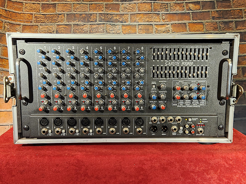 Carvin RX800 1200W 4-Channel Amplifier Mixer w/ Rack Case | Reverb