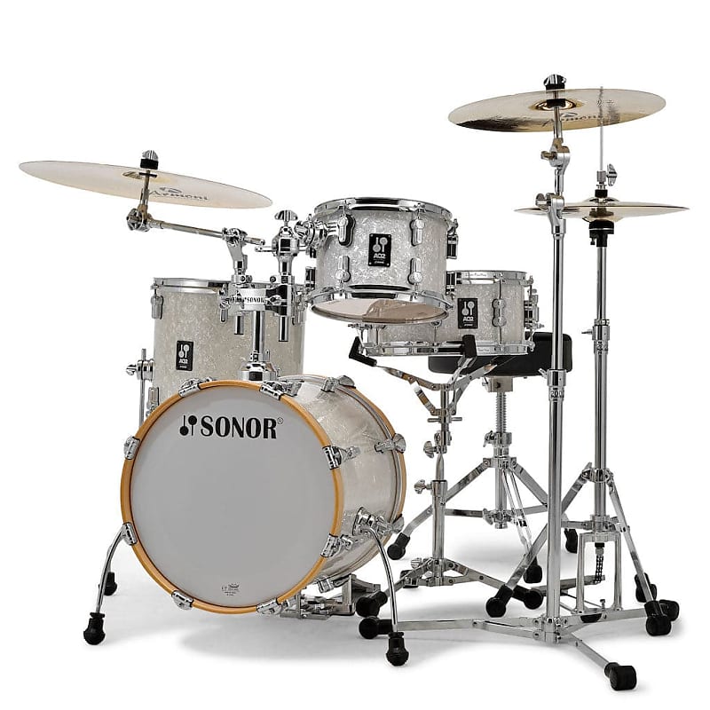 Sonor AQ2 Maple 4pc Safari Drum Set White Marine Pearl | Reverb