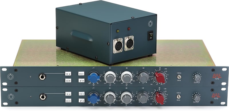 BAE 1073 Rackmount Microphone Preamp & EQ with Power Supply - | Reverb