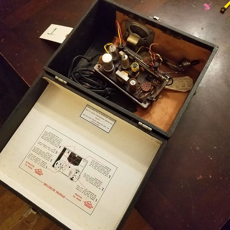 Webcor Tiny mono tube amp and cabinet case w/3" AlNiCo | Reverb