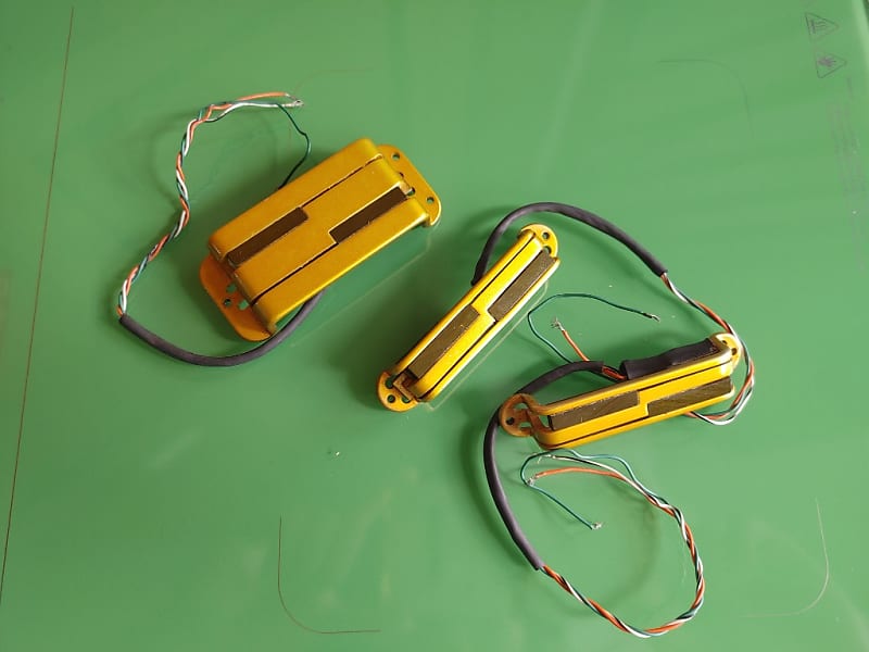 Lace Alumitone Gold Guitar Pickup HSS Set Humbucker Low Boy | Reverb