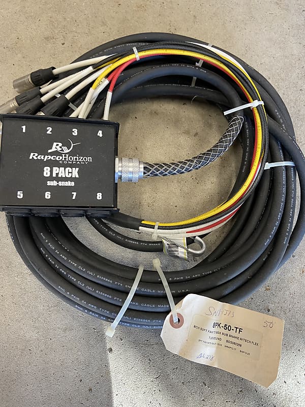 Rapco Horizon 8CH XLR - Sub Snake - 8 Pack - 50ft Drop Snake | Reverb