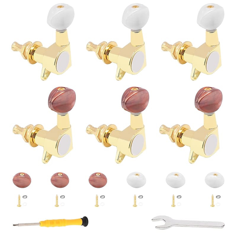 6 Left Guitar Tuner Pegs, Closed Guitar String Tuning Pegs, | Reverb