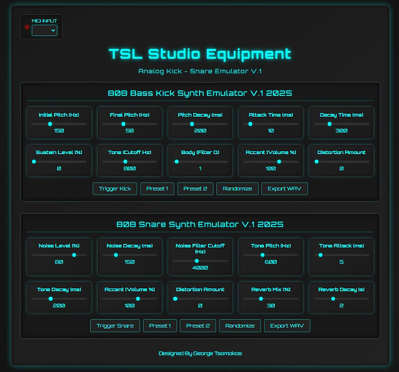 TSL Studio Equipment 808 Analog Kick & Snare Synthesizer | Reverb