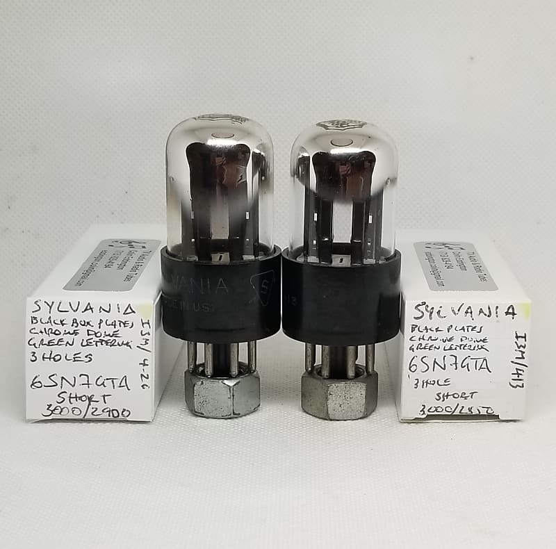 Sylvania 6SN7GTA Black Plate, 3 Hole Bad Boy, Well Matched | Reverb