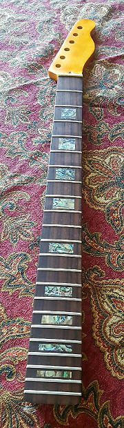 partsocaster tele neck with Block Inlays rosewood tinted | Reverb