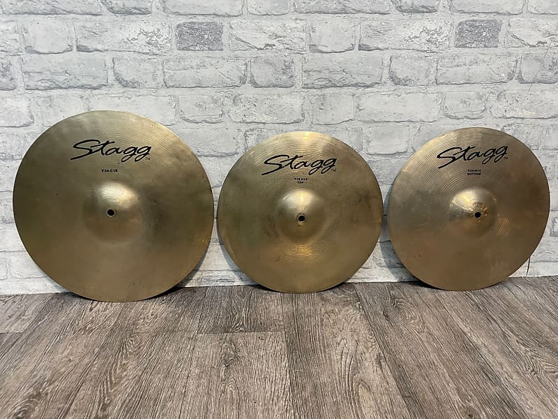 Stagg Cymbal Set x3 / Crash/Ride and Hi Hats / Drum Hardware | Reverb