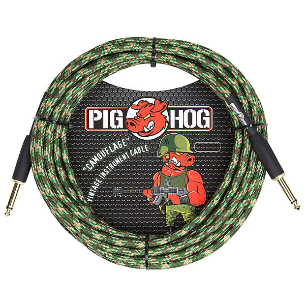 Pig Hog 20' Instrument Cable, Camouflage | Reverb UK