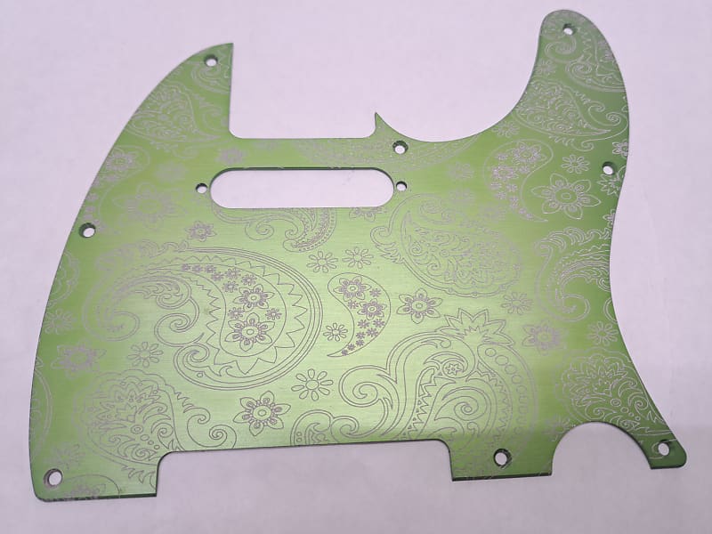 Venom Green Paisley Anodized Aluminum Tele Pickguard Fits | Reverb