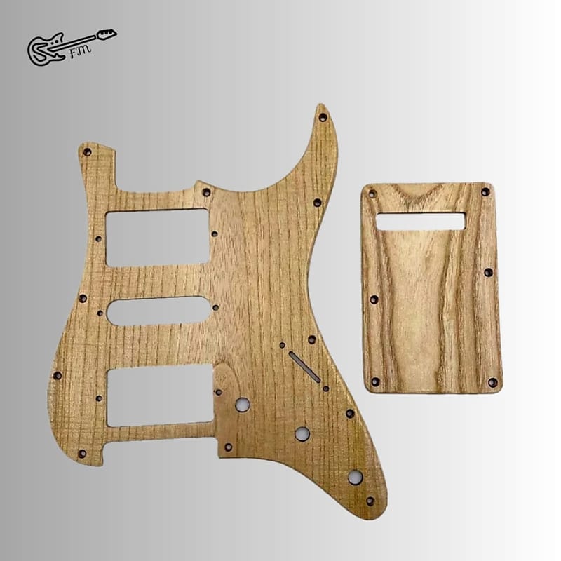 Custom Wooden Strat Style Pickguard HSH With Backplate 12 | Reverb