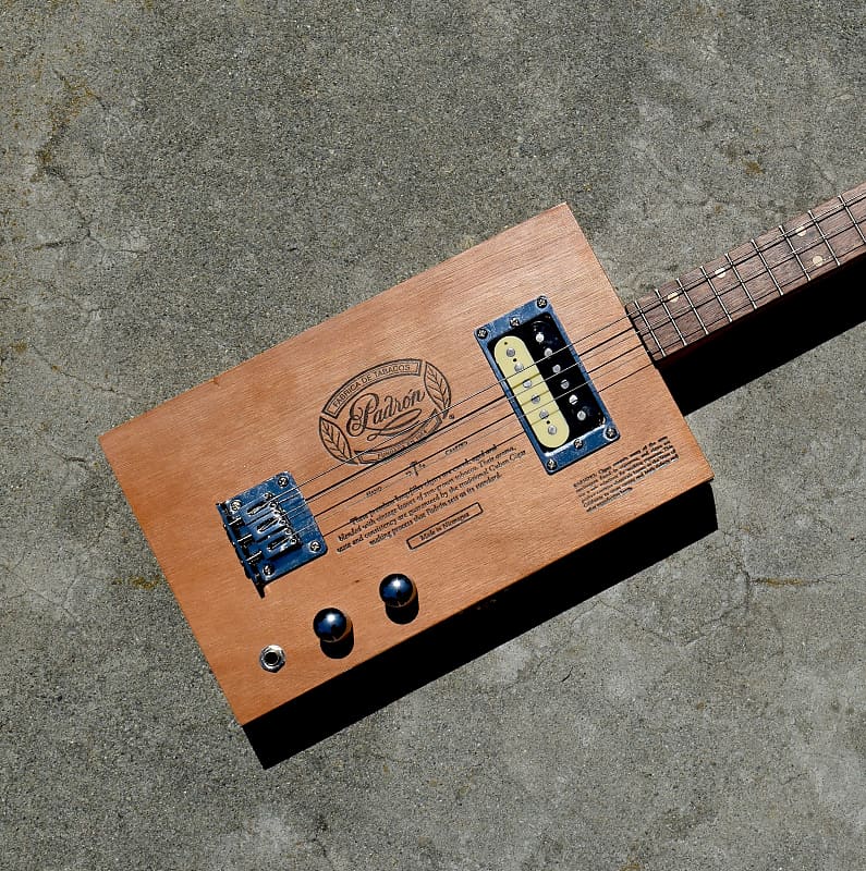 Cigar box guitar, 3 string electric guitar, handmade cbg | Reverb