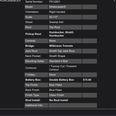 Warmoth Partscaster Strat Blue Sparkle Flake Fender hard | Reverb