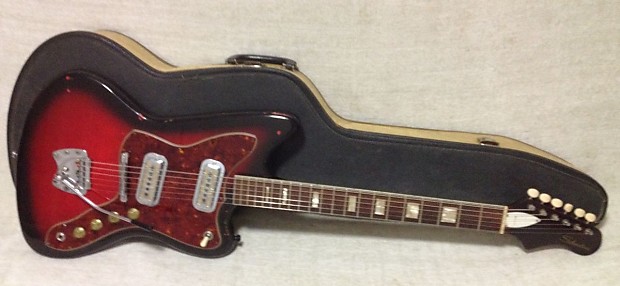 Harmony Silhouette H19 Electric Guitar w Case 1960's Redburst | Reverb