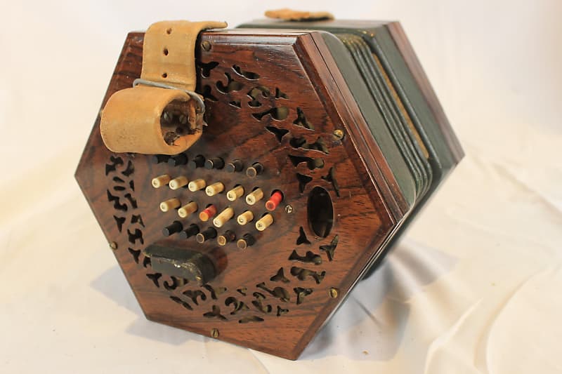 7289 - Brown Wood Lachenal & Co English Concertina Treble M | Reverb