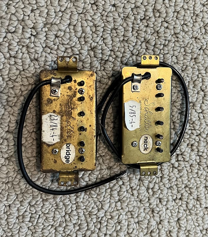 1984-5 Schaller Golden 50s Humbucker Pickups - Bridge & Neck | Reverb