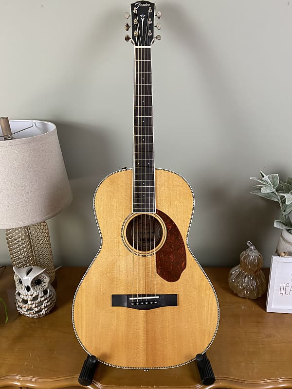 Fender Paramount PM-2E Parlor Standard A/E – Natural | Reverb