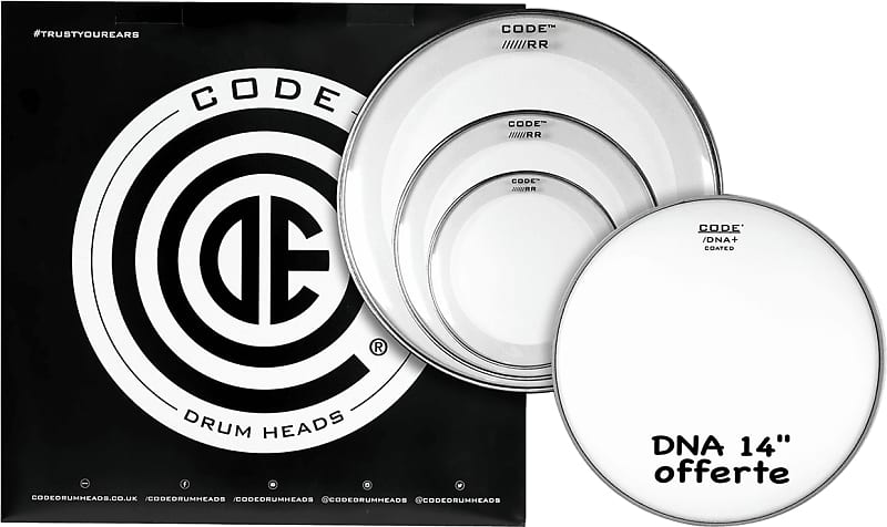 Code Drumheads TPRRCLRR - Pack peaux 10" 12" 16" | Reverb