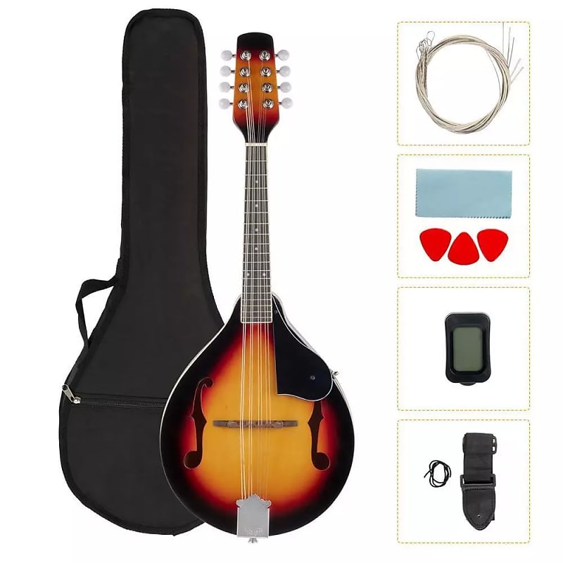 8 Strings Mandolin Bundle Kit + Tuner String Gig Bag Picks | Reverb