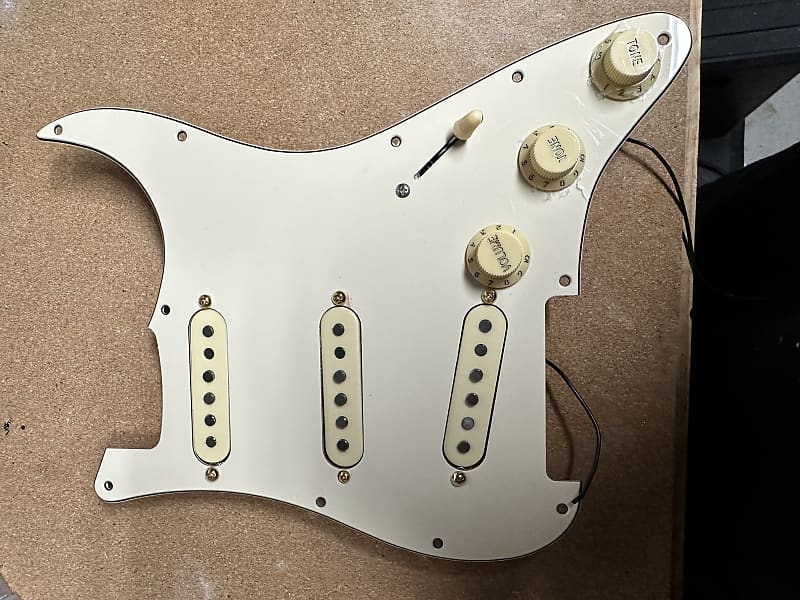 Custom Loaded Strat Pickguard cream | Reverb