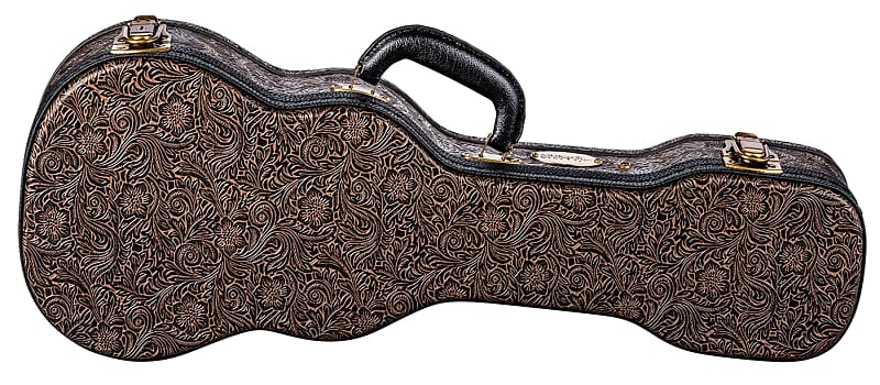 LUNA Hard shell Concert Ukulele CASE - Tooled Leather LOOK - | Reverb