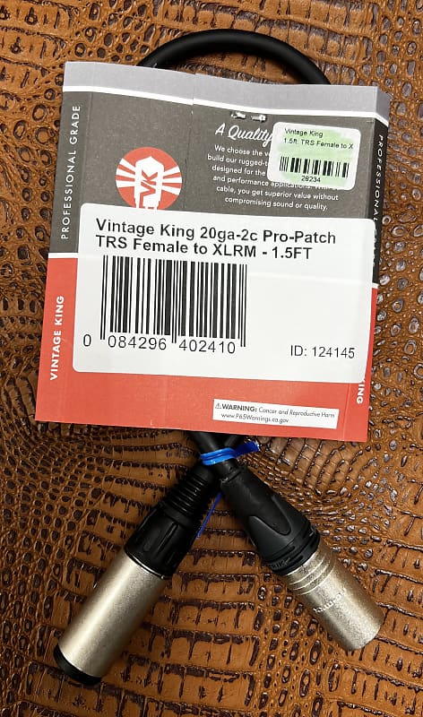 Vintage King Project Series 20ga-2c Pro-Patch TRS Female to | Reverb
