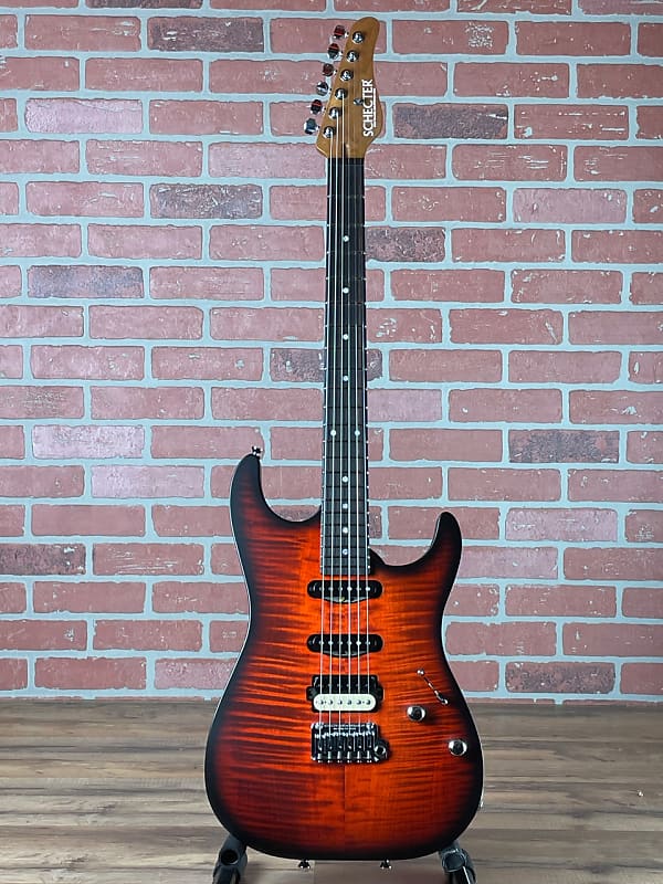 Schecter Sunset Custom-II HSS Electric Guitar - Tiger Eye | Reverb