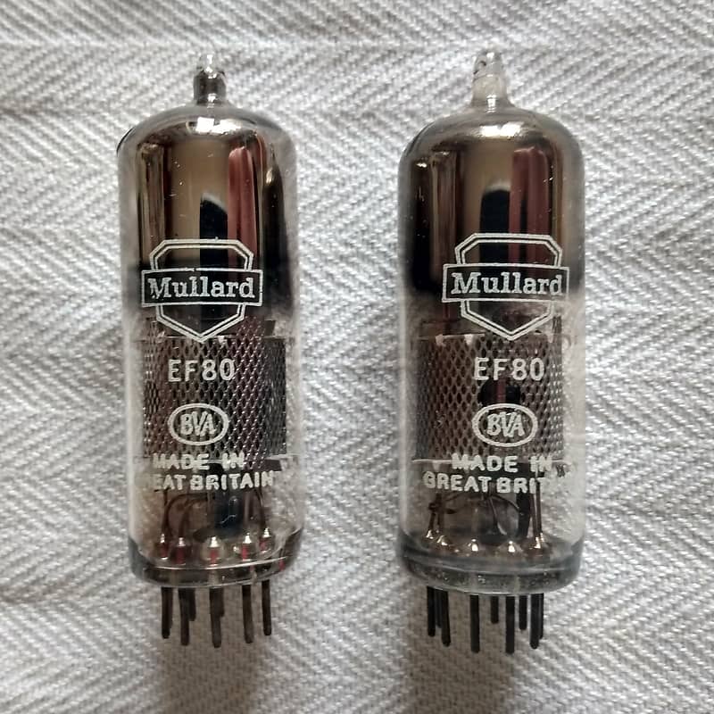 Vintage Pair of Mullard EF80 / 6BX6 valves - tubes | Reverb