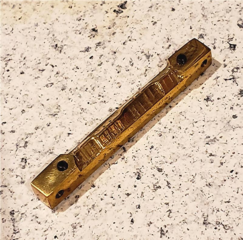 Brass 8 string mandolin bridge by Dillion | Reverb