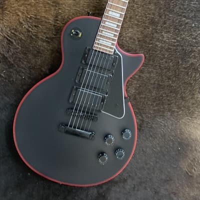 Firefly FFLP Les Paul Matte black with red binding | Reverb