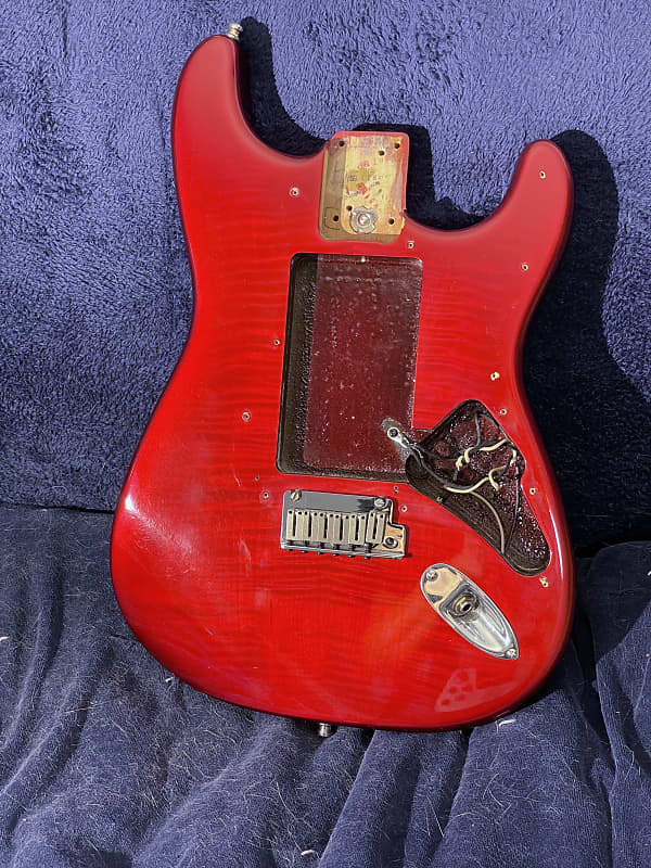 Fender American Strat Ultra Stratocaster Body Flame Crimson | Reverb
