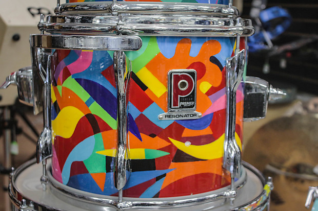 Premier Resonator Michael Shrieve Custom Painted Drum Set | Reverb