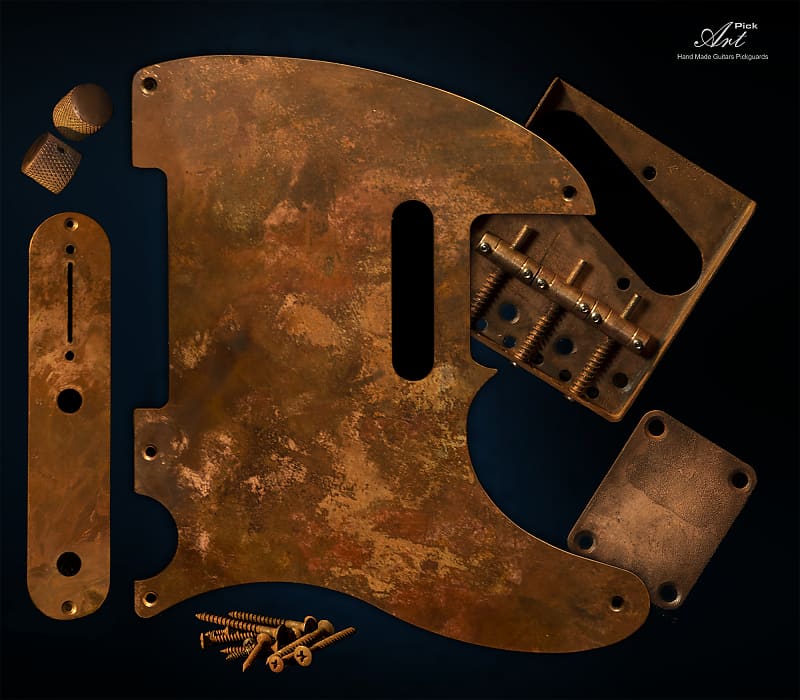 Relic Copper Telecaster Pickguard Big SET-of-7 + Copper | Reverb