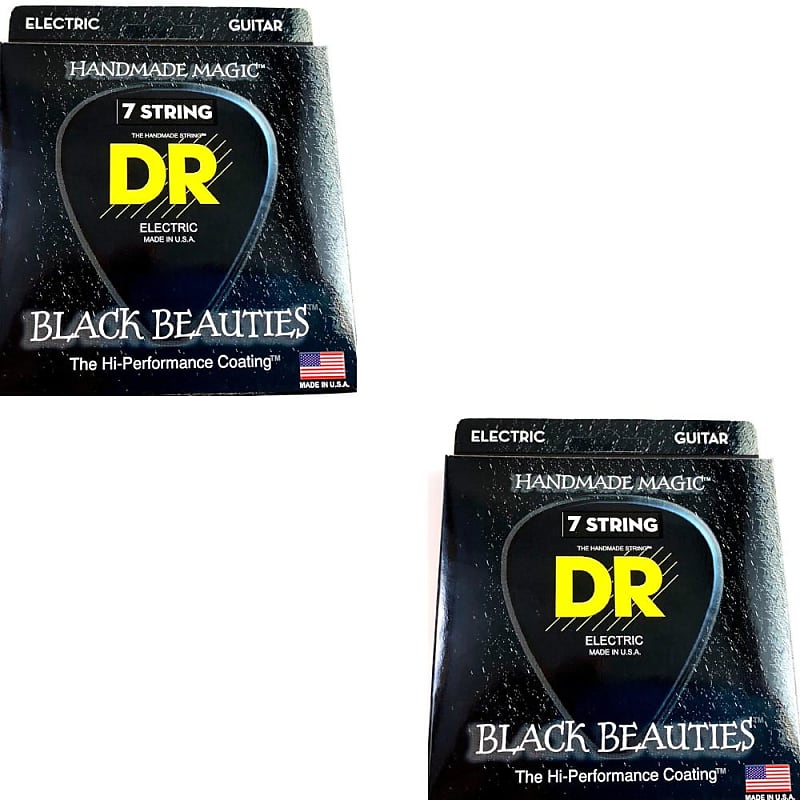 DR Guitar Strings 7-String Electric 2-Pack K3 Black Beauties | Reverb