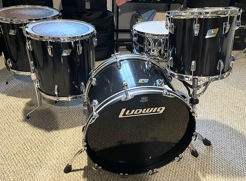 Vintage 70’s Ludwig Black Cortex 13-16-18-22 | Reverb