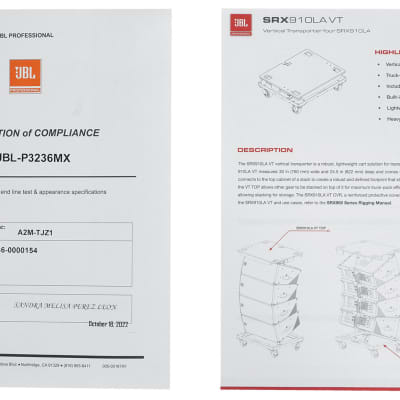 JBL SRX910LA VT Vertical Transporter For (4) SRX910LA Line | Reverb
