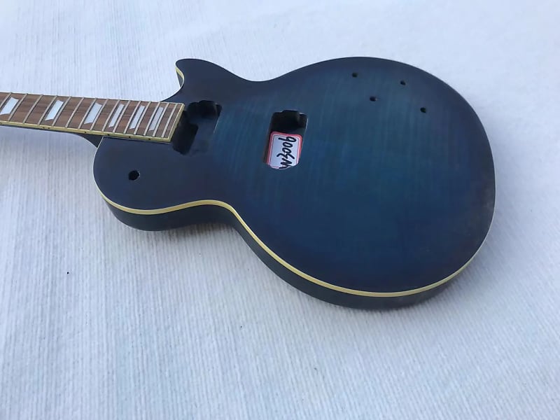 Blue Burst Les Paul LP Style Guitar Body with Maple Wood | Reverb