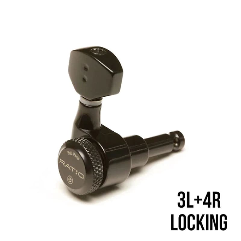 Graph Tech Ratio 3x4 2-Pin Tuning Keys (7) - BLACK, | Reverb