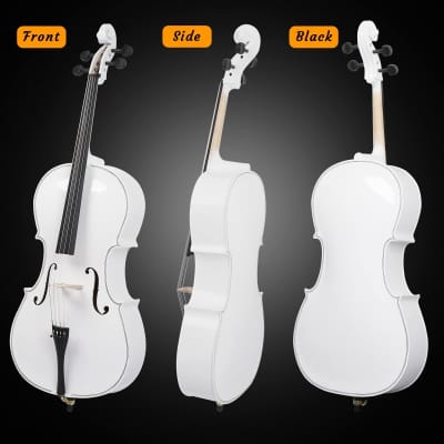 Glarry GC101 4/4 Full-Size Acoustic Cello - White | Reverb