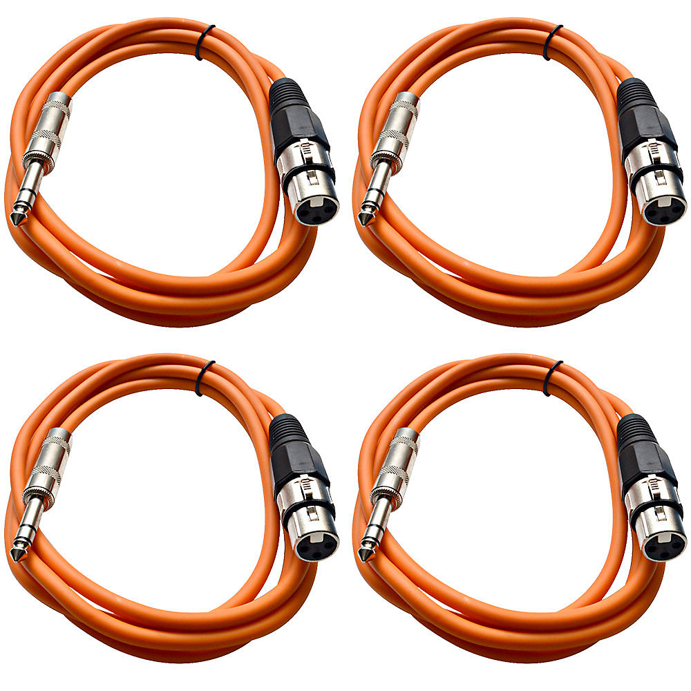Seismic Audio SATRXL-F6-4ORANGE 1/4" TRS Male to XLR Female | Reverb