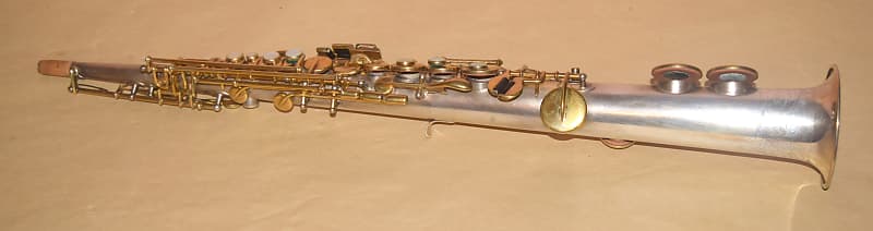 Buescher Bb Soprano Saxophone 1927 Rare Silver/Gold Finish | Reverb