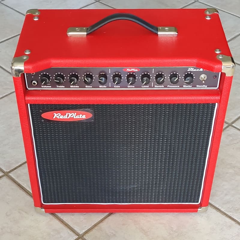 Red Plate Black Verb Guitar Combo Amp in Cherry Condition & | Reverb