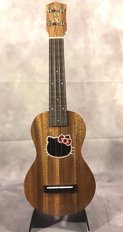 Vox Solid Koa Soprano Hello Kitty Ukulele w/ embrodered | Reverb